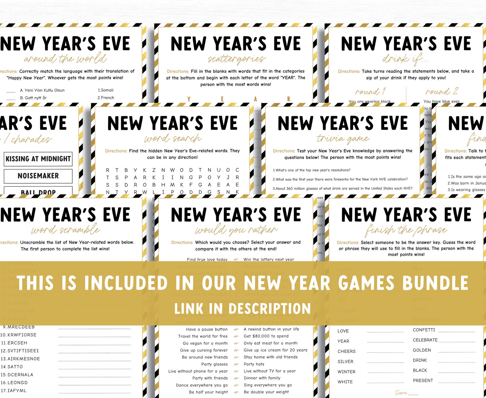 New Years Eve Riddle Me This Game, Printable New Year Party Game ...