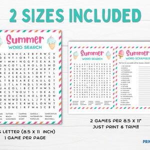 Summer Game Bundle Printable Summer Game for Kids and Adults - Etsy