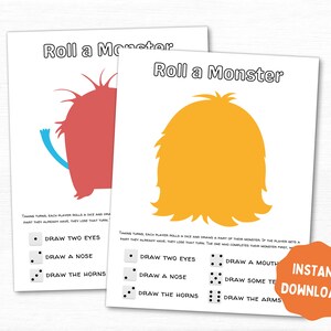 Roll a Monster Game for Kids, Halloween Dice Game Children, Party Game ...