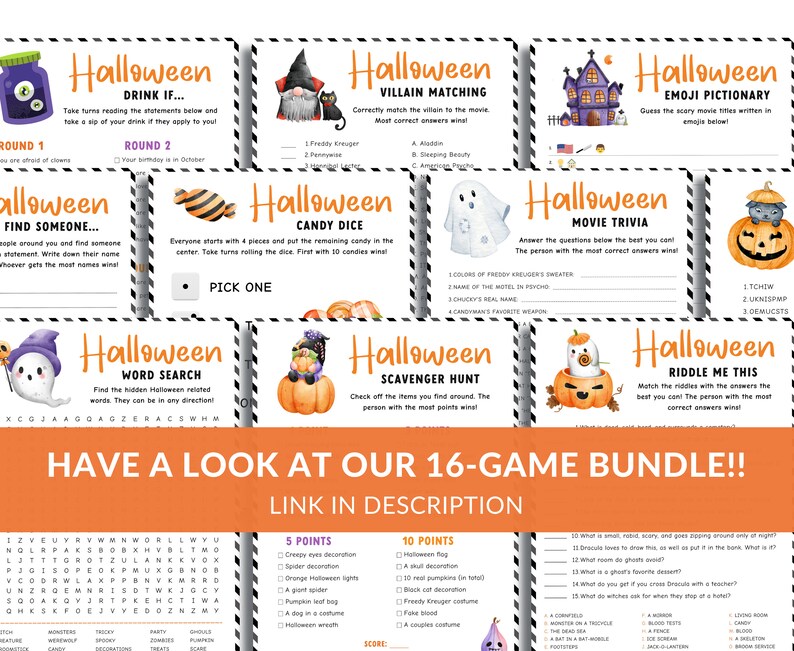 Halloween Word Scramble Printable Game, Halloween Party Games Printable ...