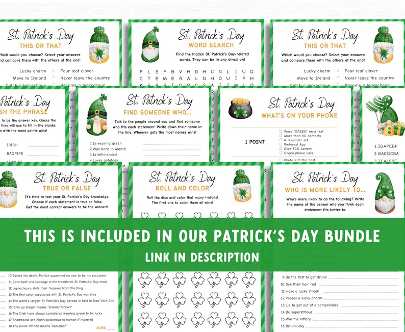 Roll and Color St. Patrick's Day Printable Game, Patrick's Day Page ...