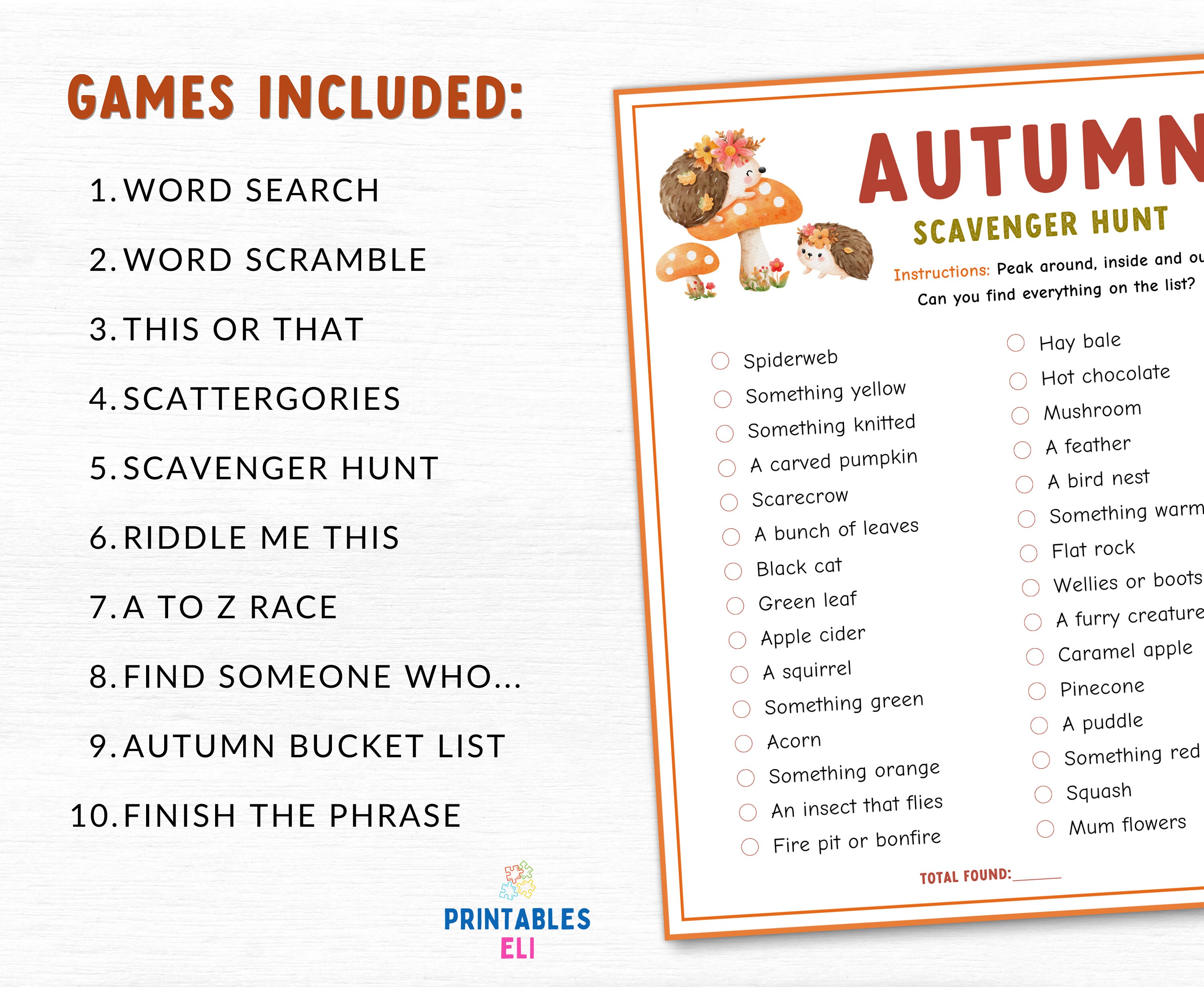 Autumn Games Bundle, Printable Fall Game for Kids and Adults, Autumn ...