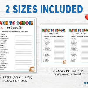 Back to School Word Scramble Printable Game Printable Back to - Etsy