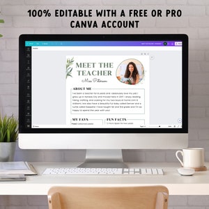 Meet the Teacher Template Watercolor, Classroom Printable Teacher ...