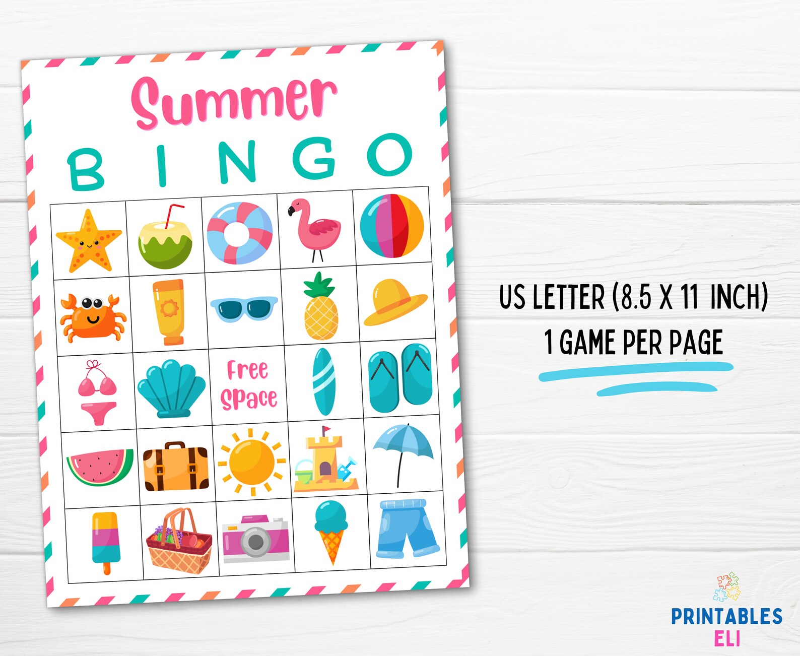 Summer Bingo Cards Printable Summertime Bingo Printable - Etsy