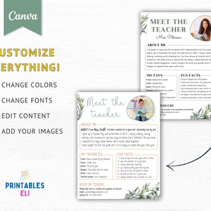 Meet the Teacher Template Watercolor, Classroom Printable Teacher ...