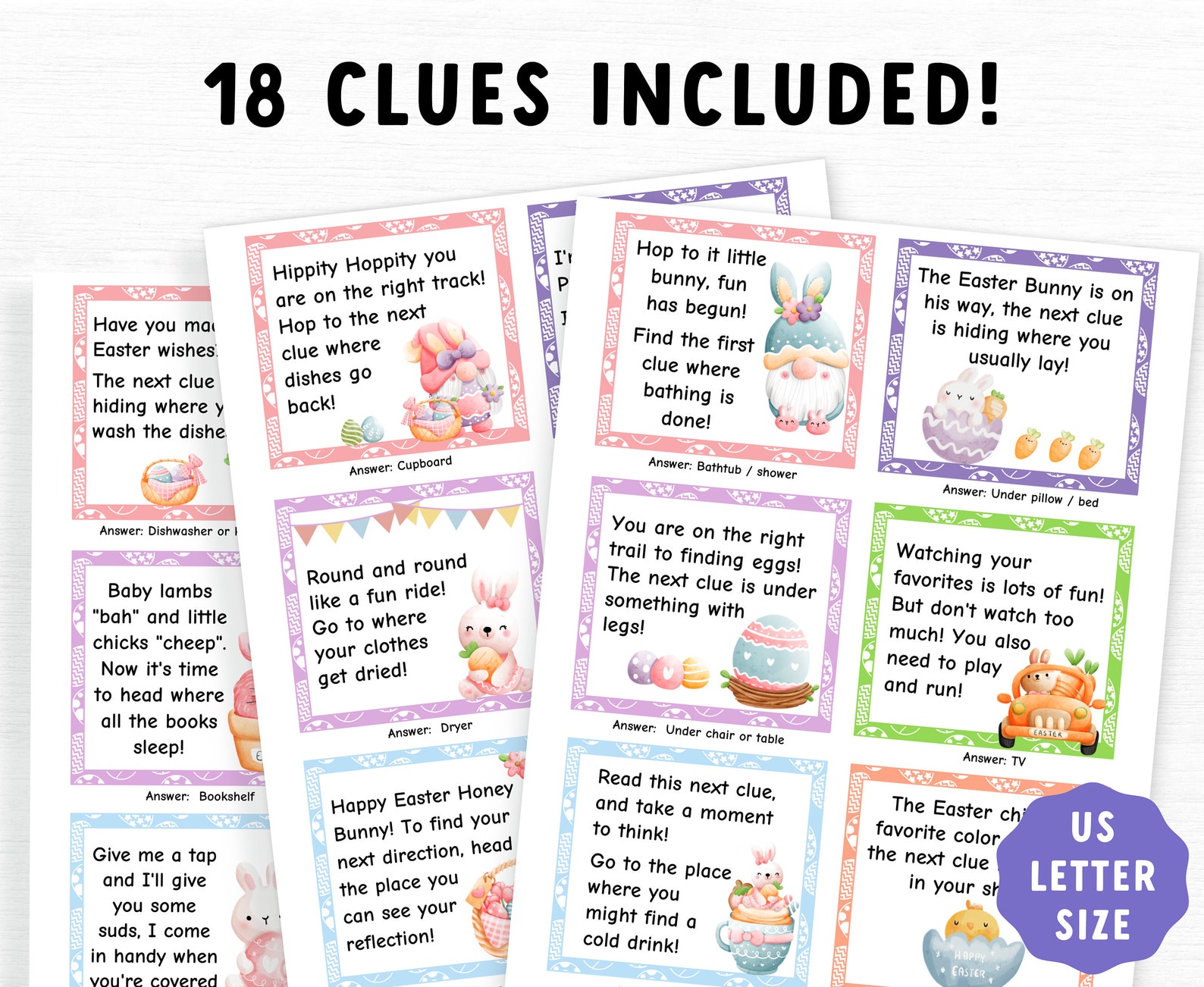 Indoor Easter Treasure Hunt Clues, Easter Scavenger Hunt for Kids ...