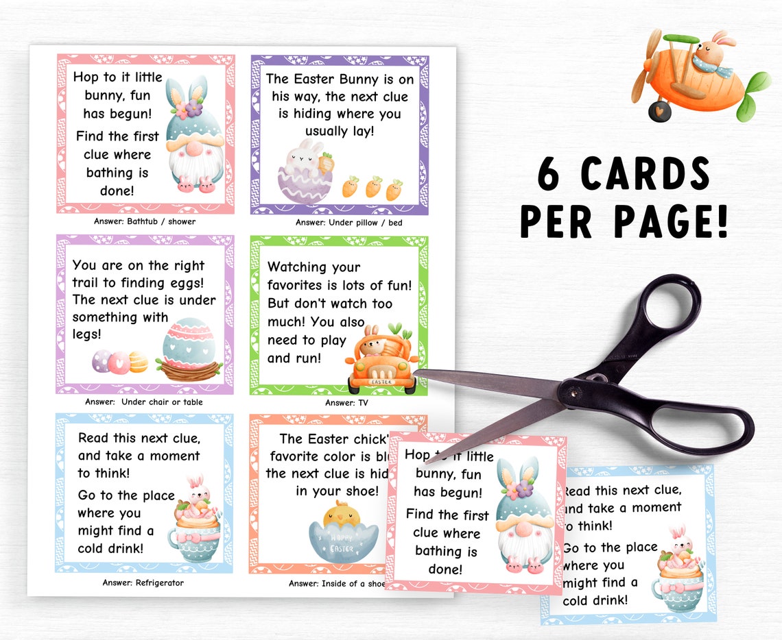 Indoor Easter Treasure Hunt Clues, Easter Scavenger Hunt for Kids ...