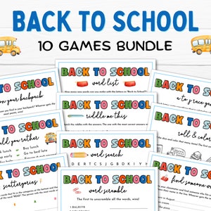 Back to School Games Bundle Printable Back to School Games - Etsy