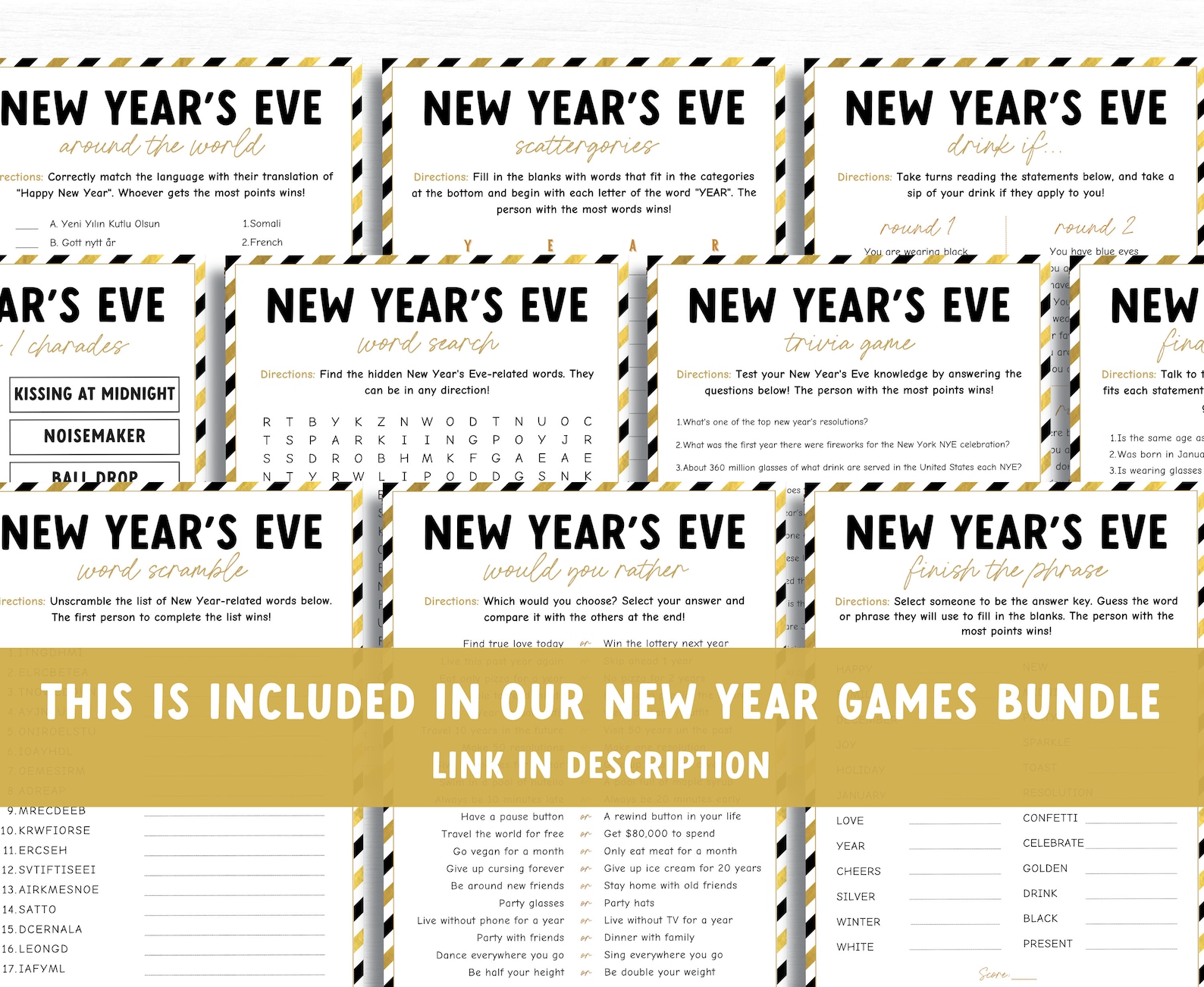 New Year Eve True or False Game, Printable New Year Family Game ...
