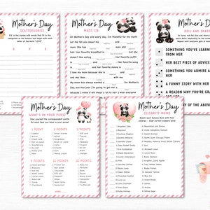 15 Mother's Day Games Bundle, Printable Games for Kids and Adults ...
