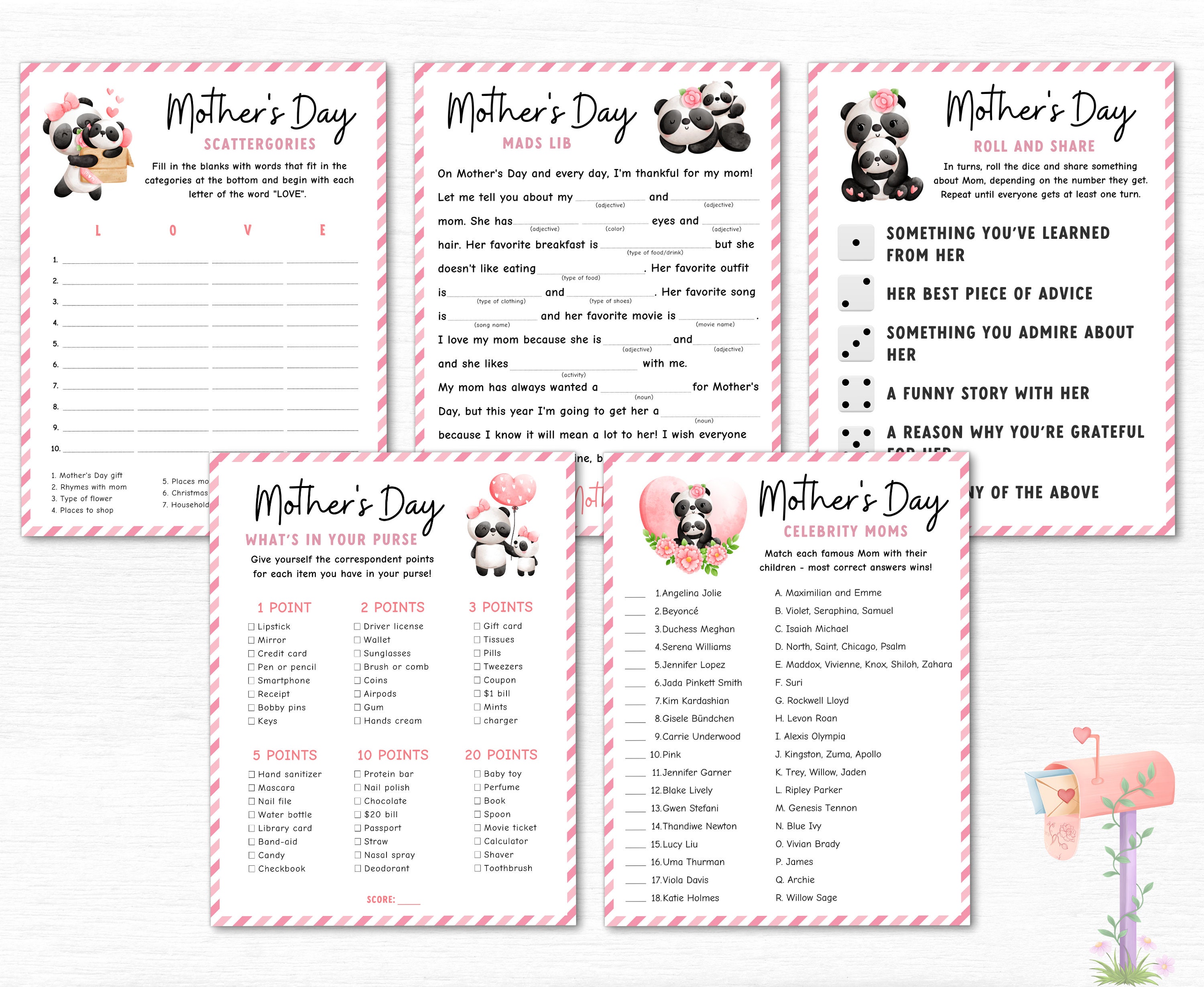15 Mother's Day Games Bundle, Printable Games for Kids and Adults ...