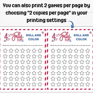 Roll and Color Fourth of July Printable Game 4th of July Game | Etsy