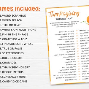 15 Thanksgiving Games Bundle Printable Thanksgiving Party - Etsy