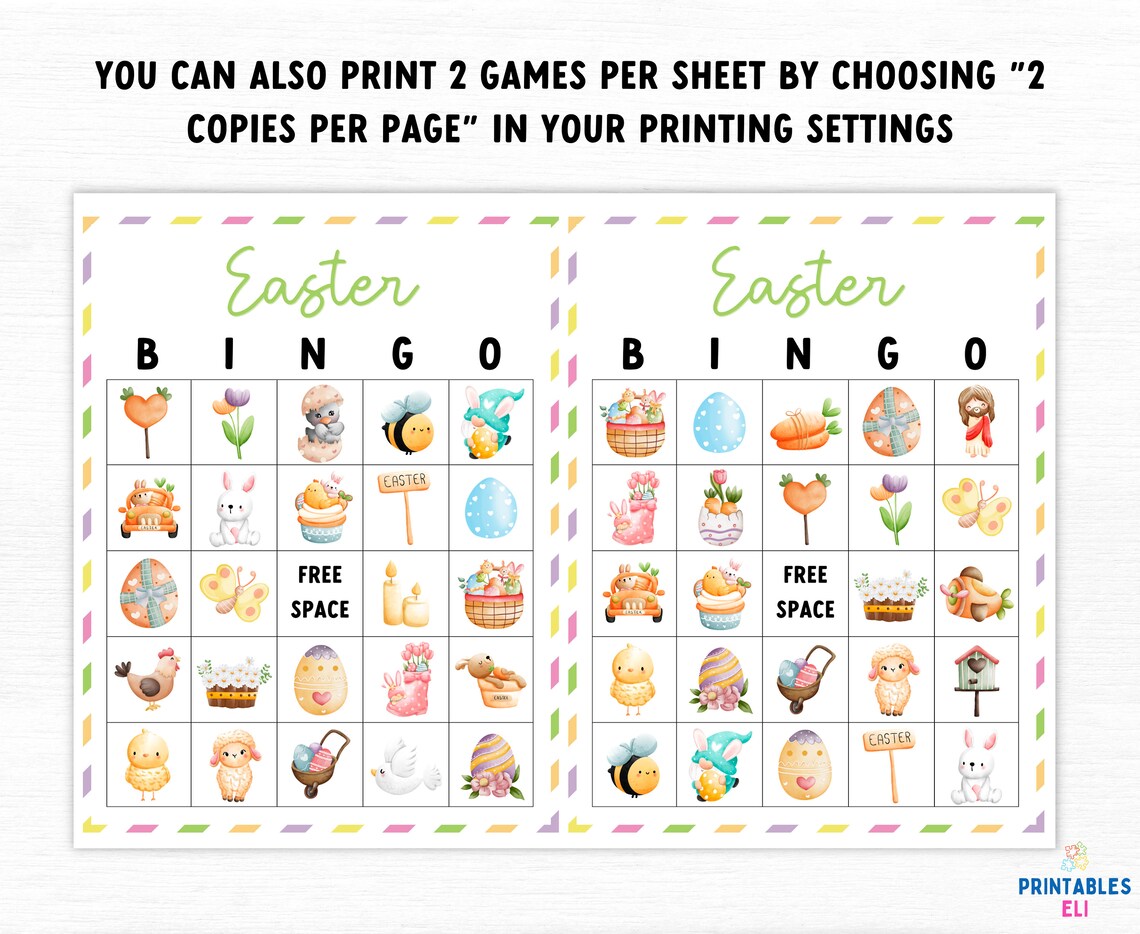 Easter Bingo Cards Printable, Spring Bingo, Easter Activity for Kids ...