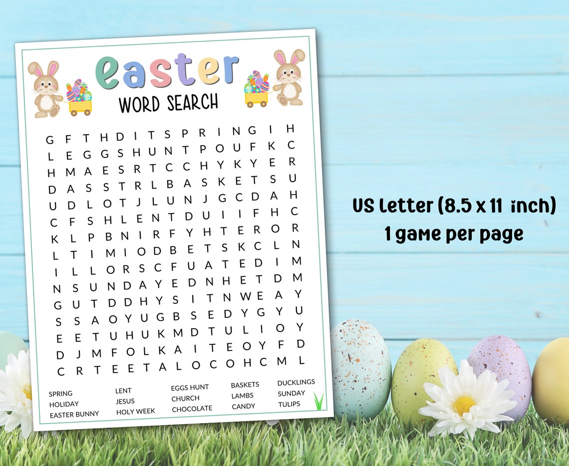 Easter Word Search Game Printable Easter Party Game | Etsy