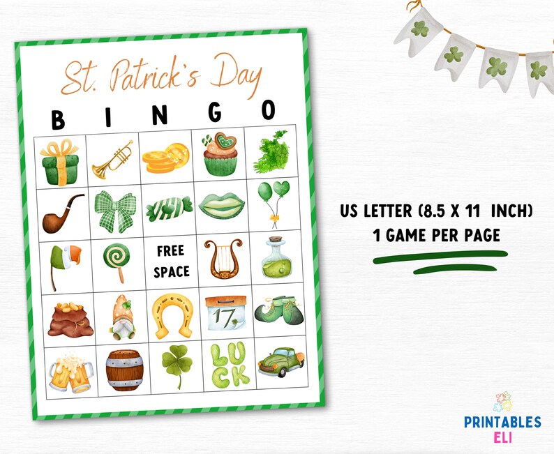 St. Patrick's Day Bingo Cards, Patrick's Day Bingo, Printable Activity ...