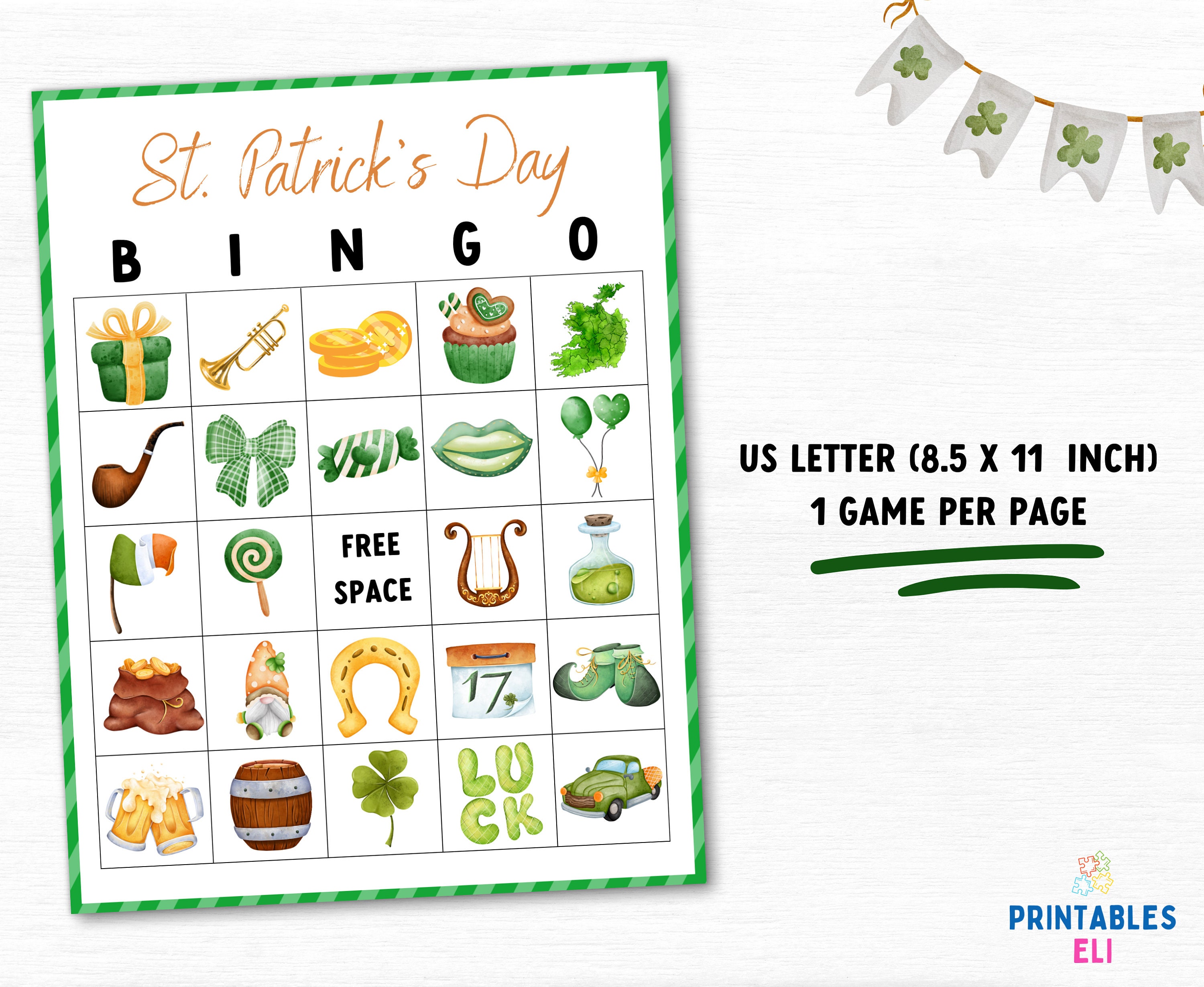 St. Patrick's Day Bingo Cards, Patrick's Day Bingo, Printable Activity ...