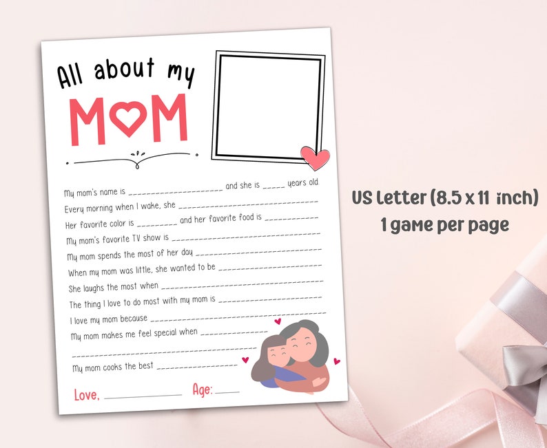 All About My Mom Printable Mother's Day Gift Idea Mom - Etsy