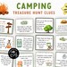 Editable Camping Scavenger Hunt for Kids, Outdoor Treasure Hunt Clues ...