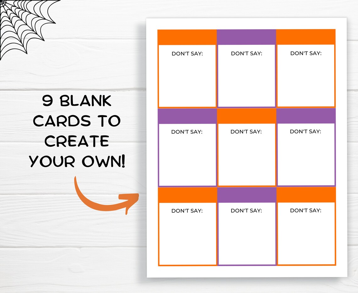 Halloween Taboo Game Family Party Game Printable Halloween - Etsy