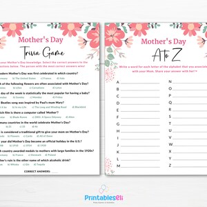 Printable Mother's Day Game Bundle Printable Mothers Day - Etsy