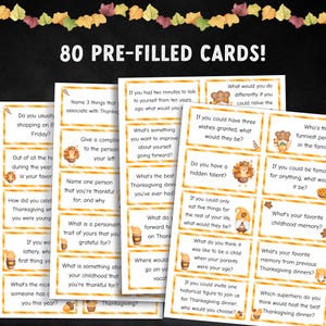 90 Thanksgiving Conversation Cards, Family Friendly Conversation ...