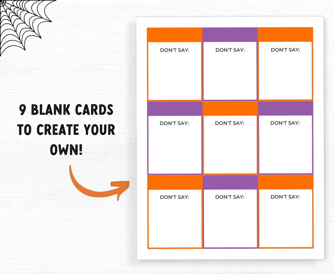 Halloween Taboo Game, Family Party Game, Printable Halloween Family ...