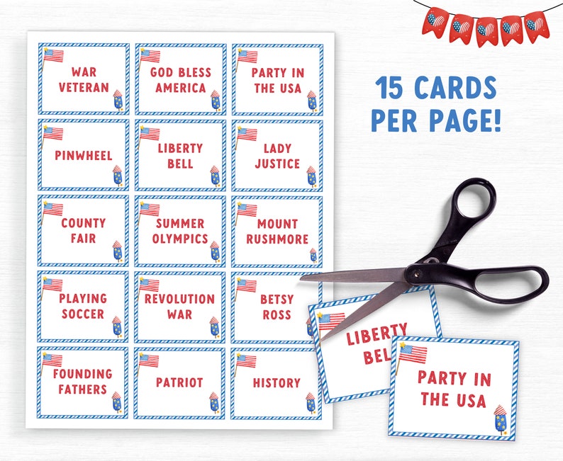 Fourth of July Charades Printable Game, Charades Cards, Patriotic ...