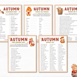 Autumn Games Bundle, Printable Fall Game for Kids and Adults, Autumn ...