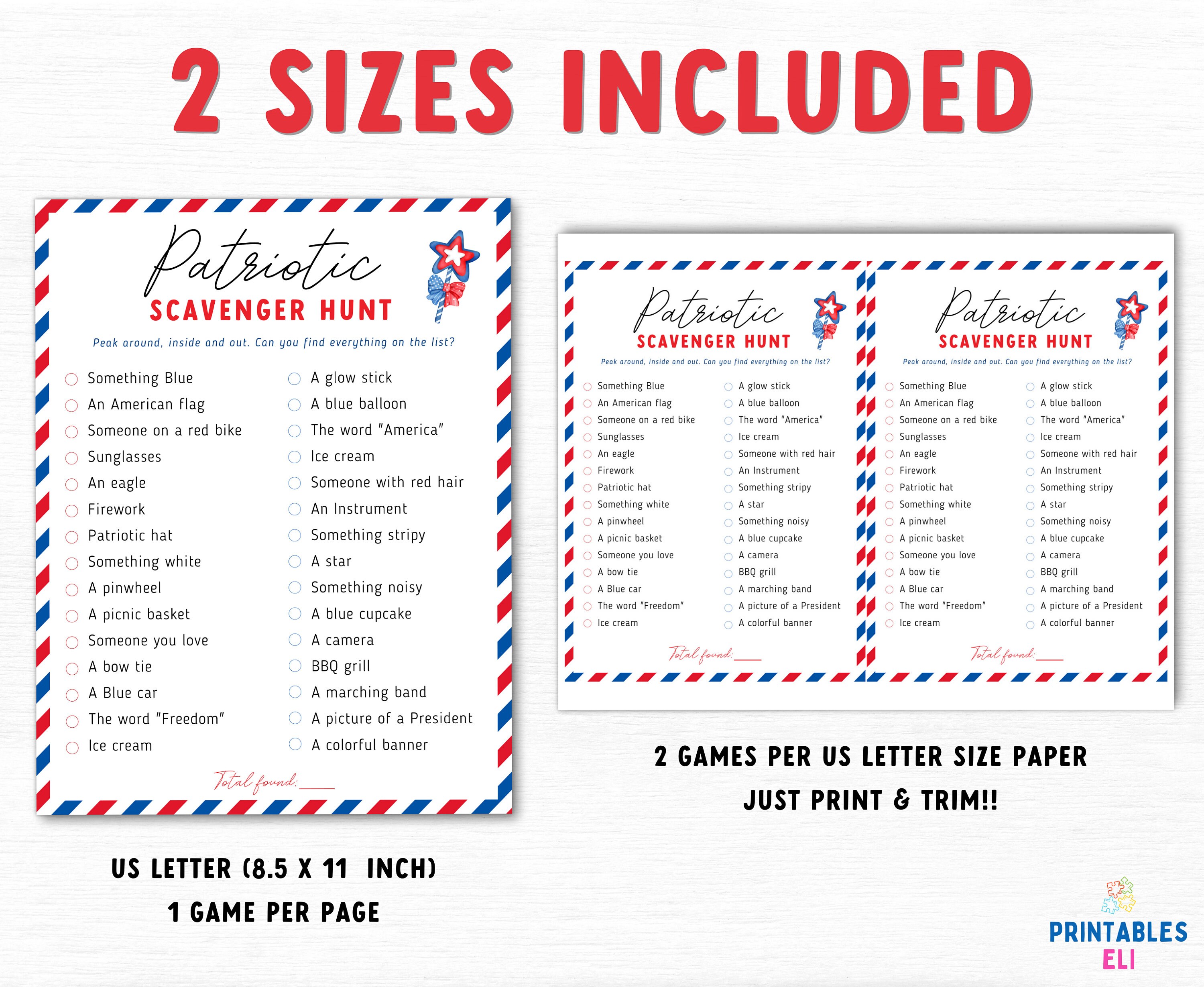 Printable Memorial Day Scavenger Hunt Game, Memorial Day Game for Kids ...