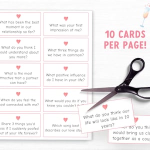 100 Conversation Starters Cards for Couples, Couples Question Cards ...