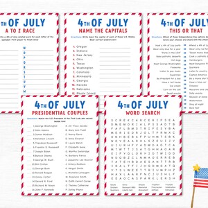 15 Fourth of July Printable Games Bundle, 4th of July Printable Games ...