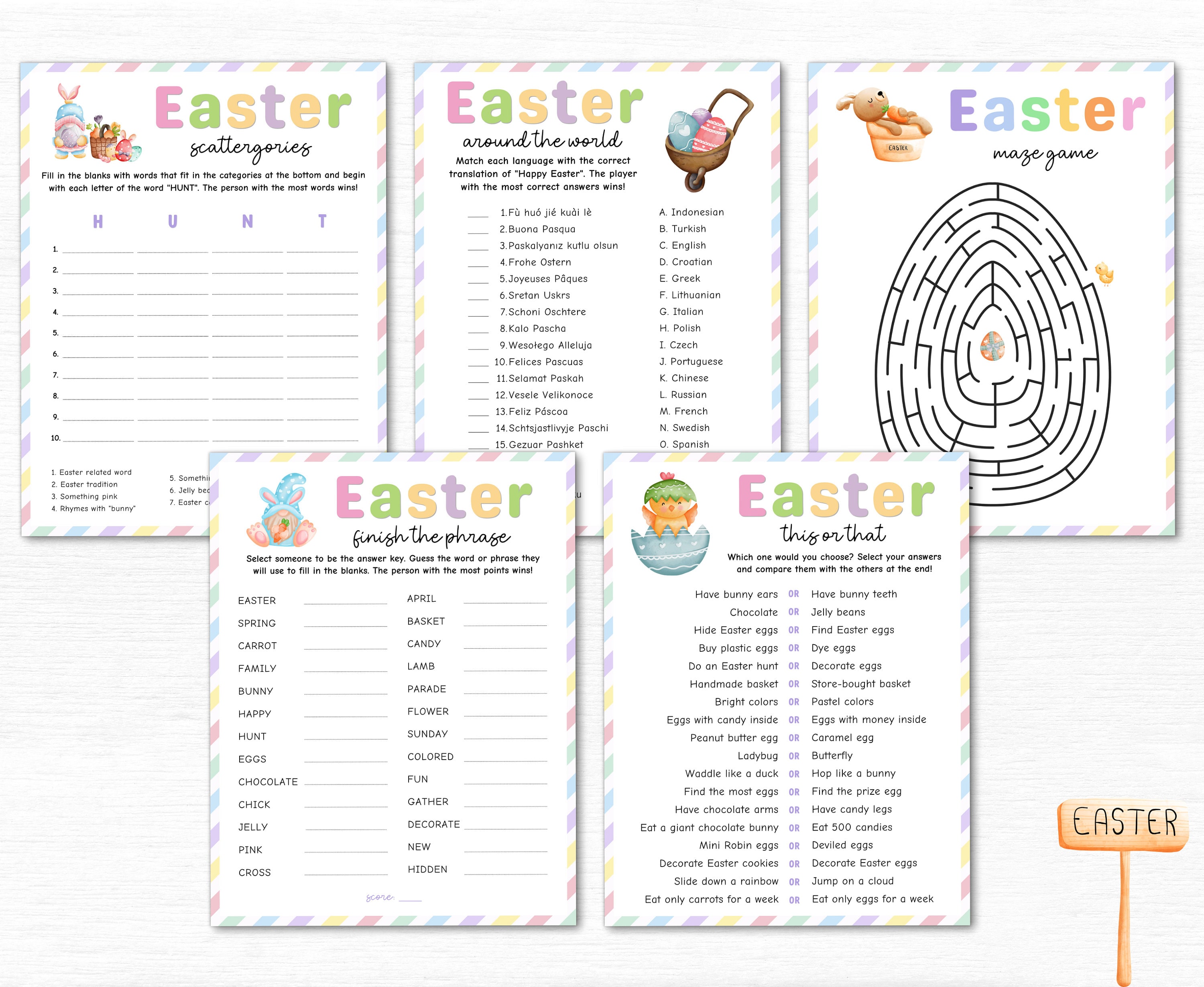 15 Easter Games Bundle Printable, Easter Party Game Printable ...