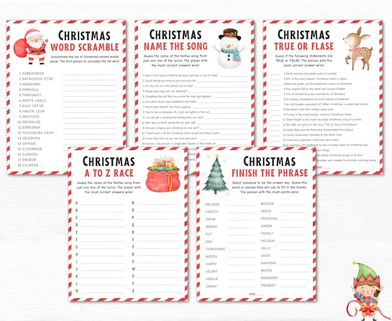 20 Christmas Games Bundle Printable Christmas Party Games - Etsy