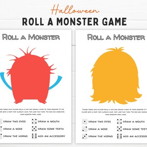 Roll a Monster Game for Kids Halloween Dice Game Children - Etsy