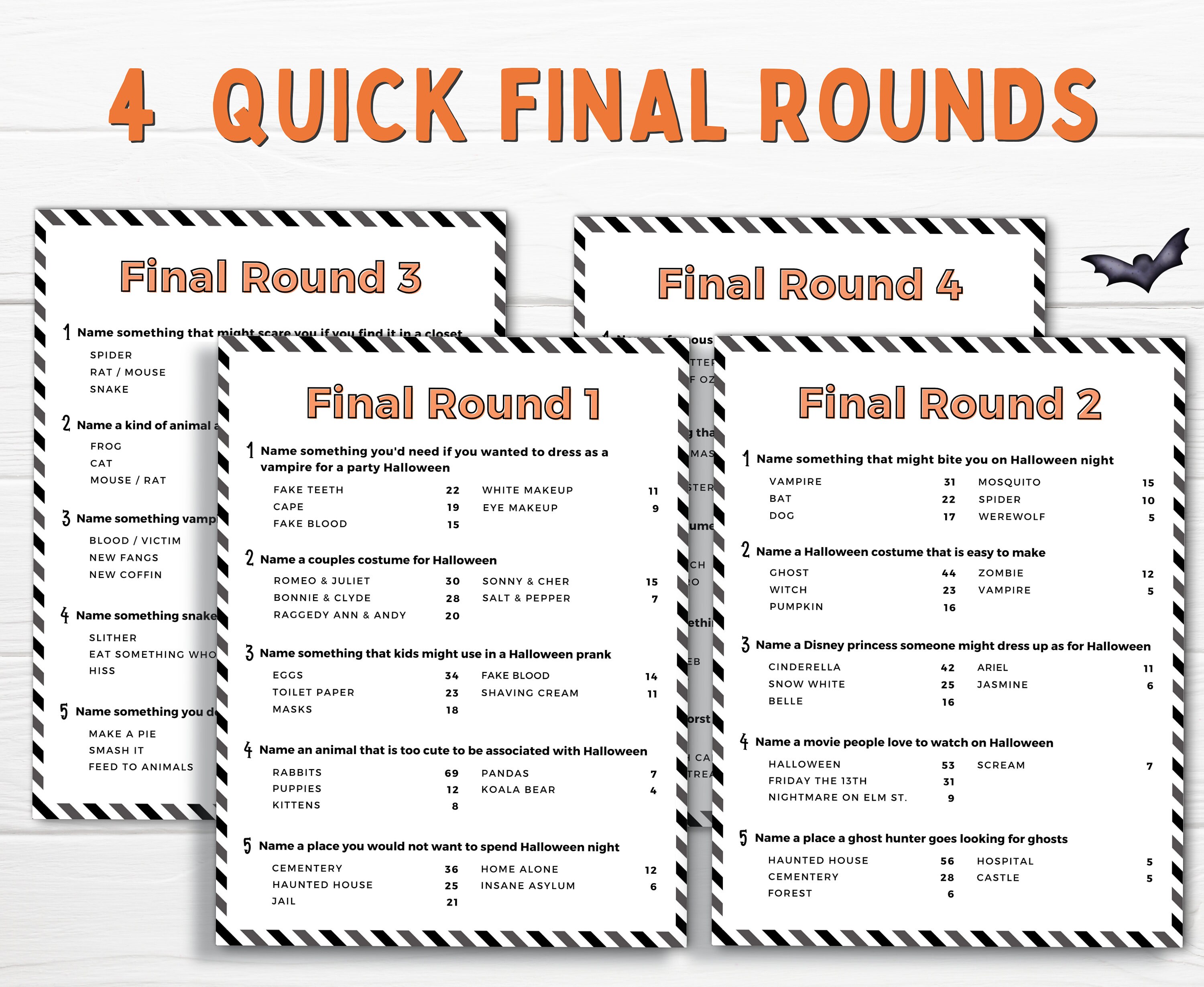 Halloween Friendly Feud Game, Halloween Party Game Printable, Family ...