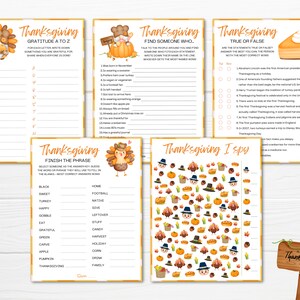 15 Thanksgiving Games Bundle Printable Thanksgiving Party - Etsy