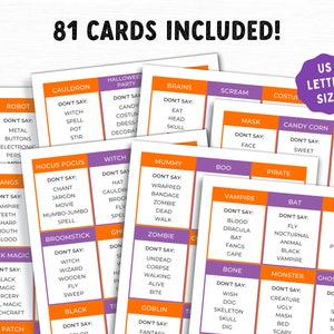 Halloween Taboo Game, Family Party Game, Printable Halloween Family ...