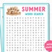 Summer Word Search Puzzle - Fun Printable Game for All Ages! - Etsy