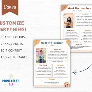 Meet the Teacher Template Boho, Classroom Printable Teacher ...