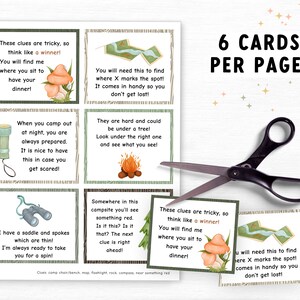 Editable Camping Scavenger Hunt for Kids, Outdoor Treasure Hunt Clues ...