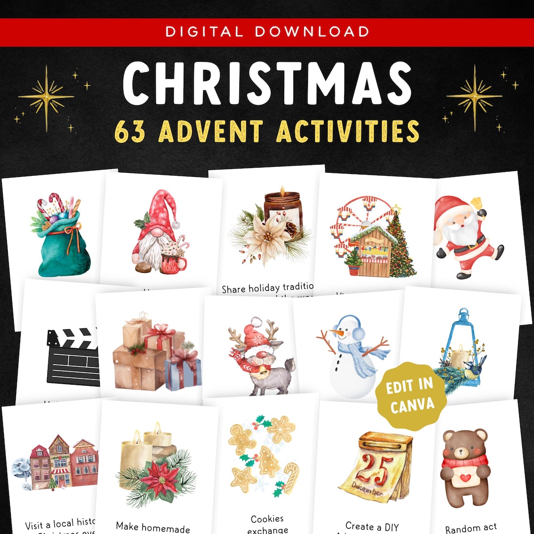 Editable Christmas Activity Cards | Printable Christmas Advent ...