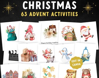 24 Printable Christmas Advent Calendar Activity Cards | Christmas ...