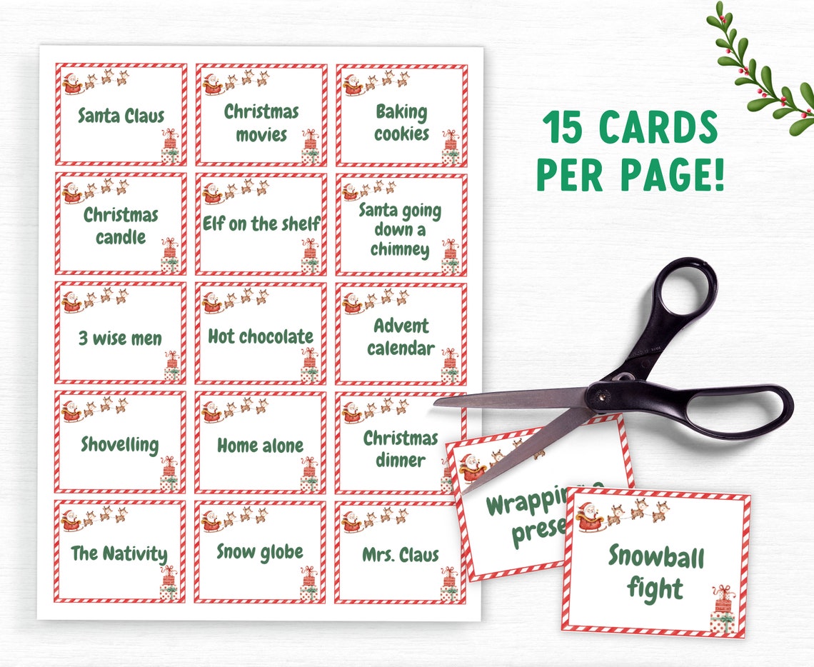 Christmas Charades Printable Game, Charades Cards, Christmas Pictionary ...