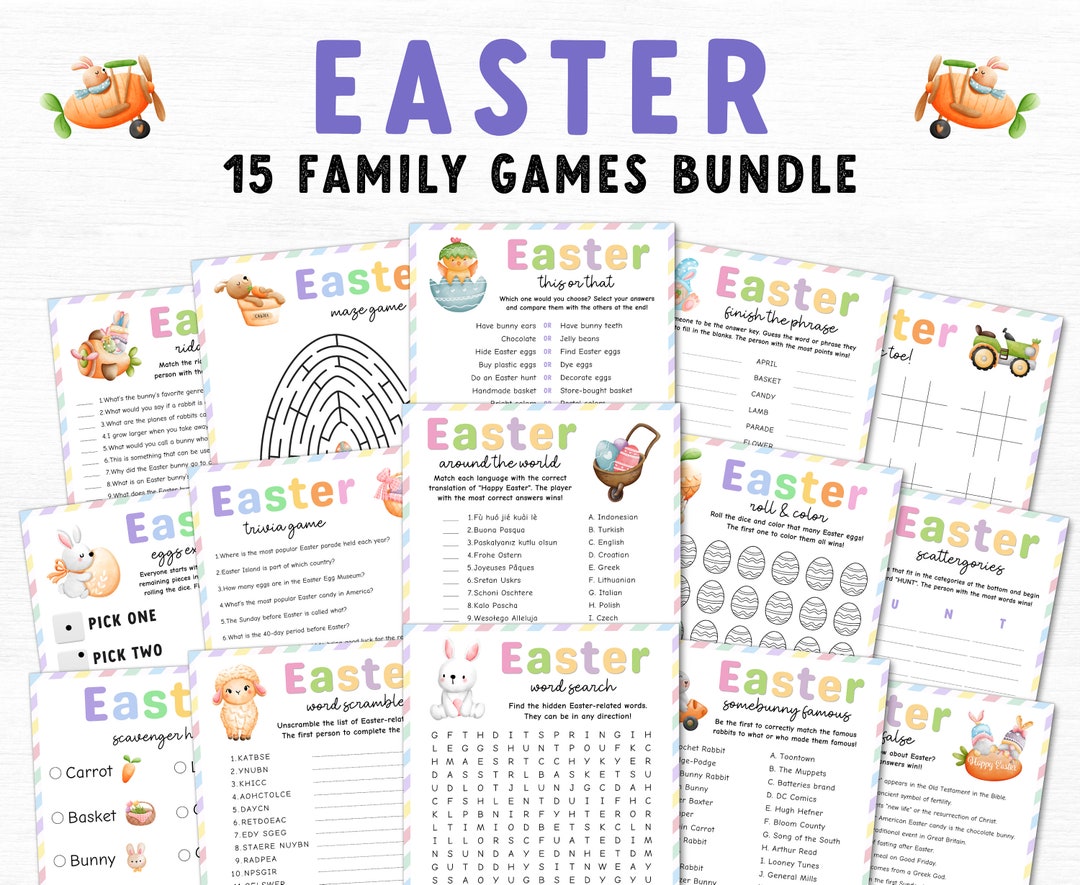 15 Easter Games Bundle Printable, Easter Party Game Printable ...
