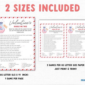 Valentines Day Riddle Me This Game, Printable Valentines Day Game for ...