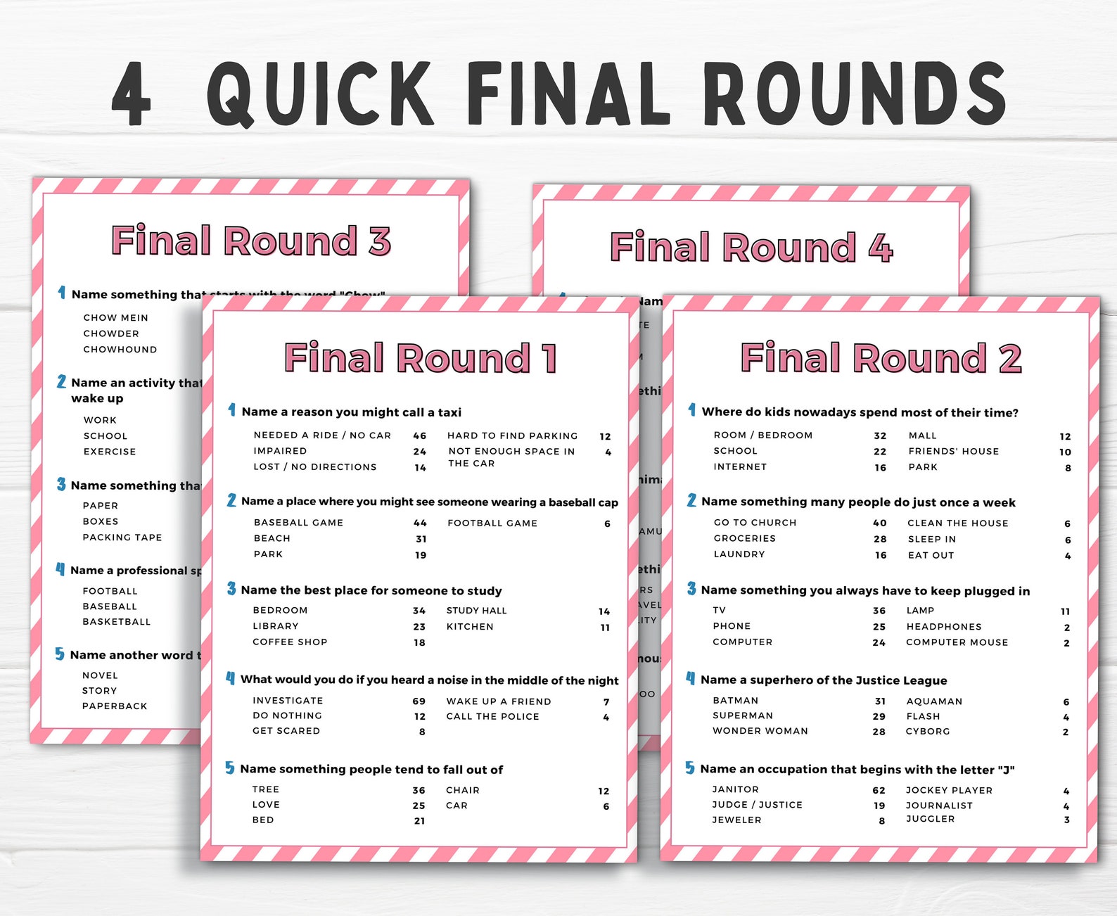 Family Feud Game Printable Family Game Night Family Quiz - Etsy