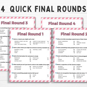 Family Feud Game Printable Family Game Night Family Quiz - Etsy