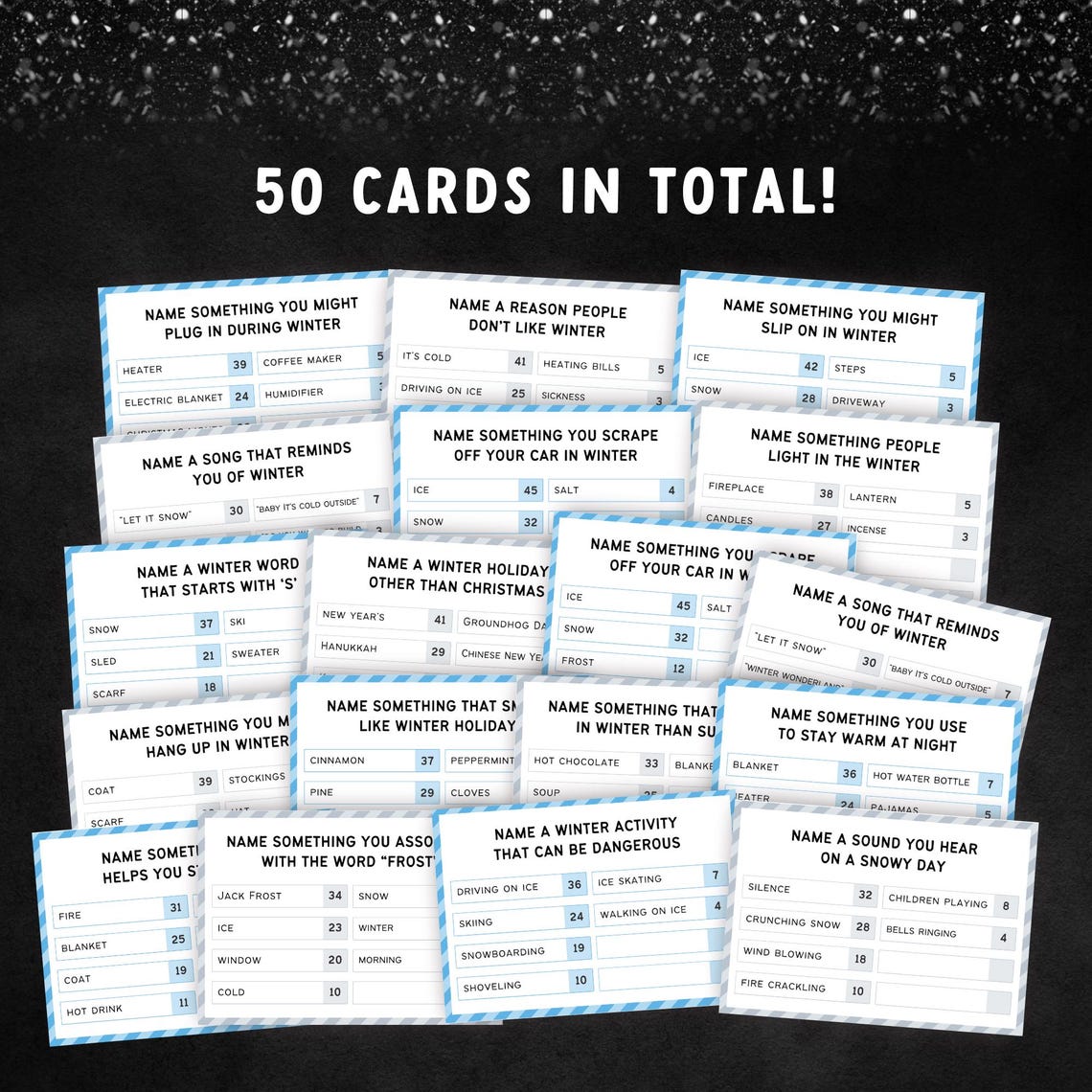 Winter Friendly Feud Game, Holiday Party Game Printable, Family Feud ...